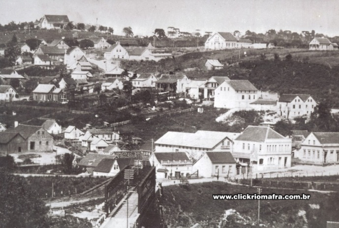 Vista parcial de Mafra em 1929 | Click Riomafra