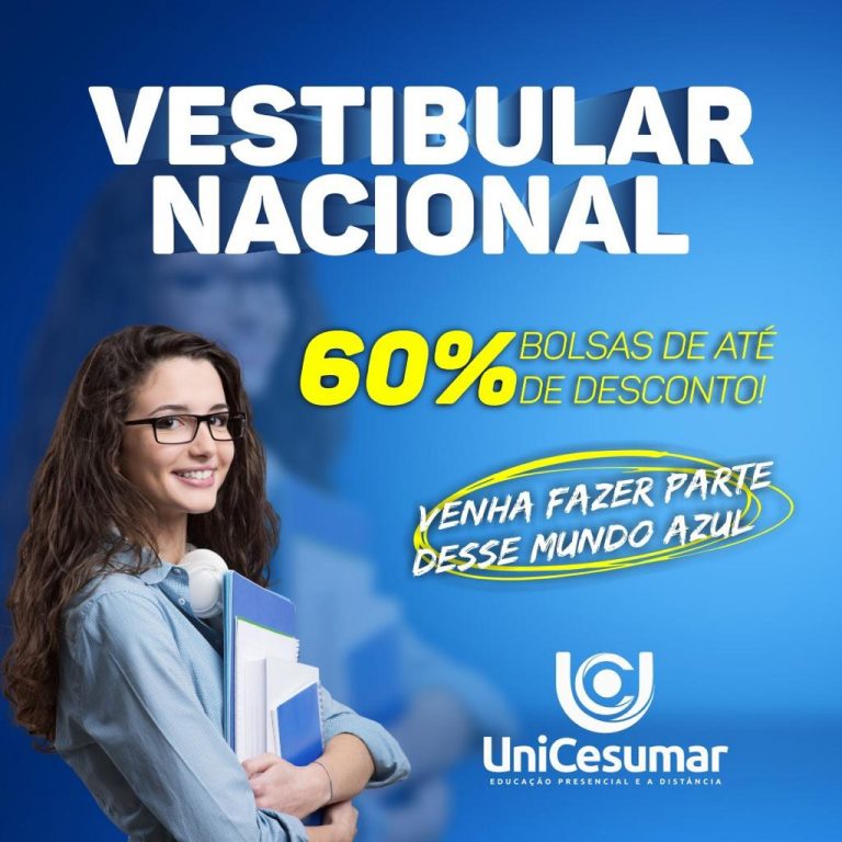 Vestibular Unicesumar terá desconto de até 60% para todos os cursos de ...